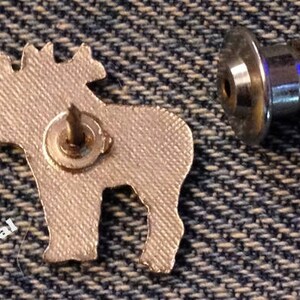 Moose Pin ~ 90's Vintage With Extended Post and Jewelers Clasp - Etsy