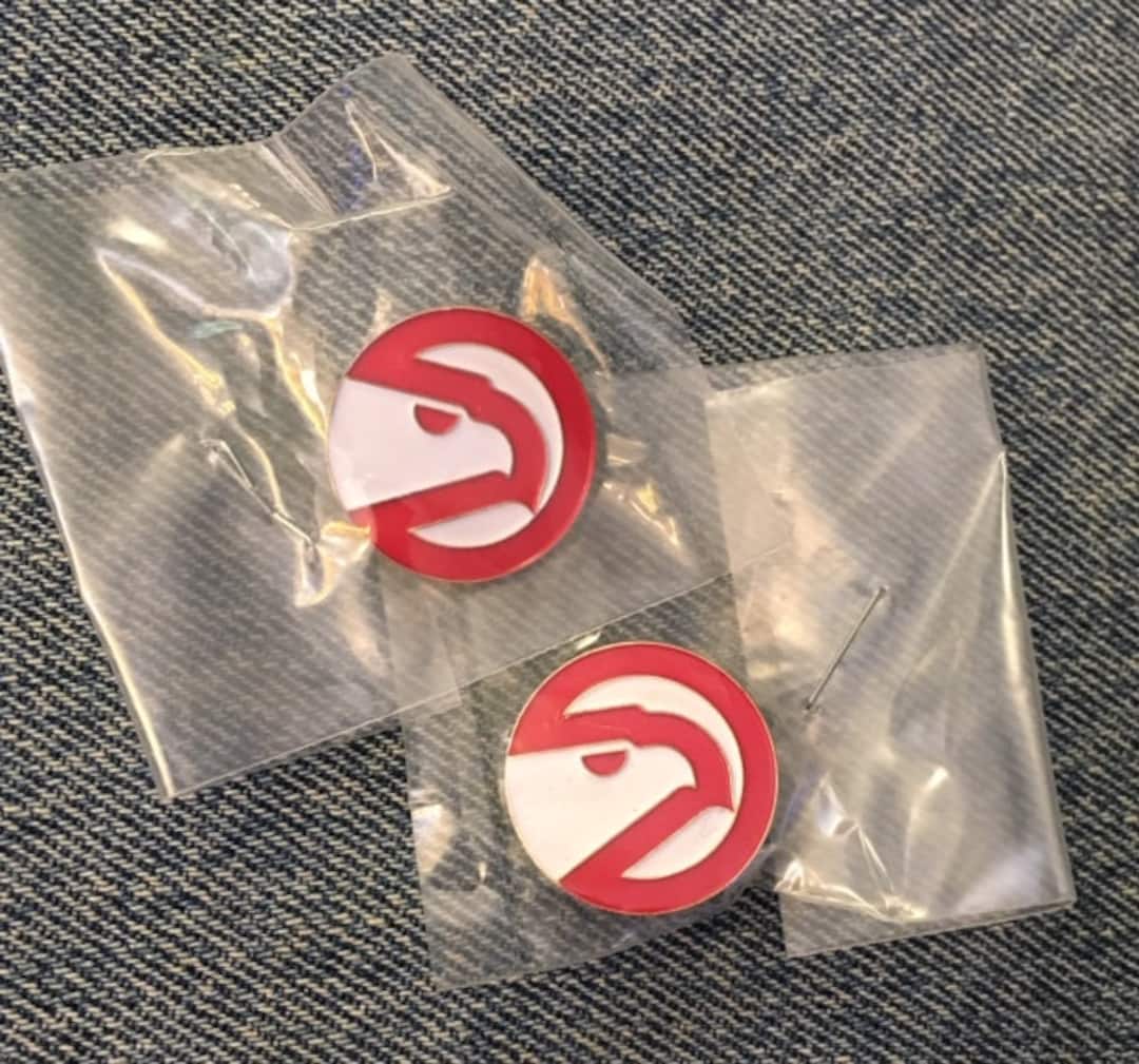 Two Atlanta Hawks Pac Man Logo NBA Pins - Etsy