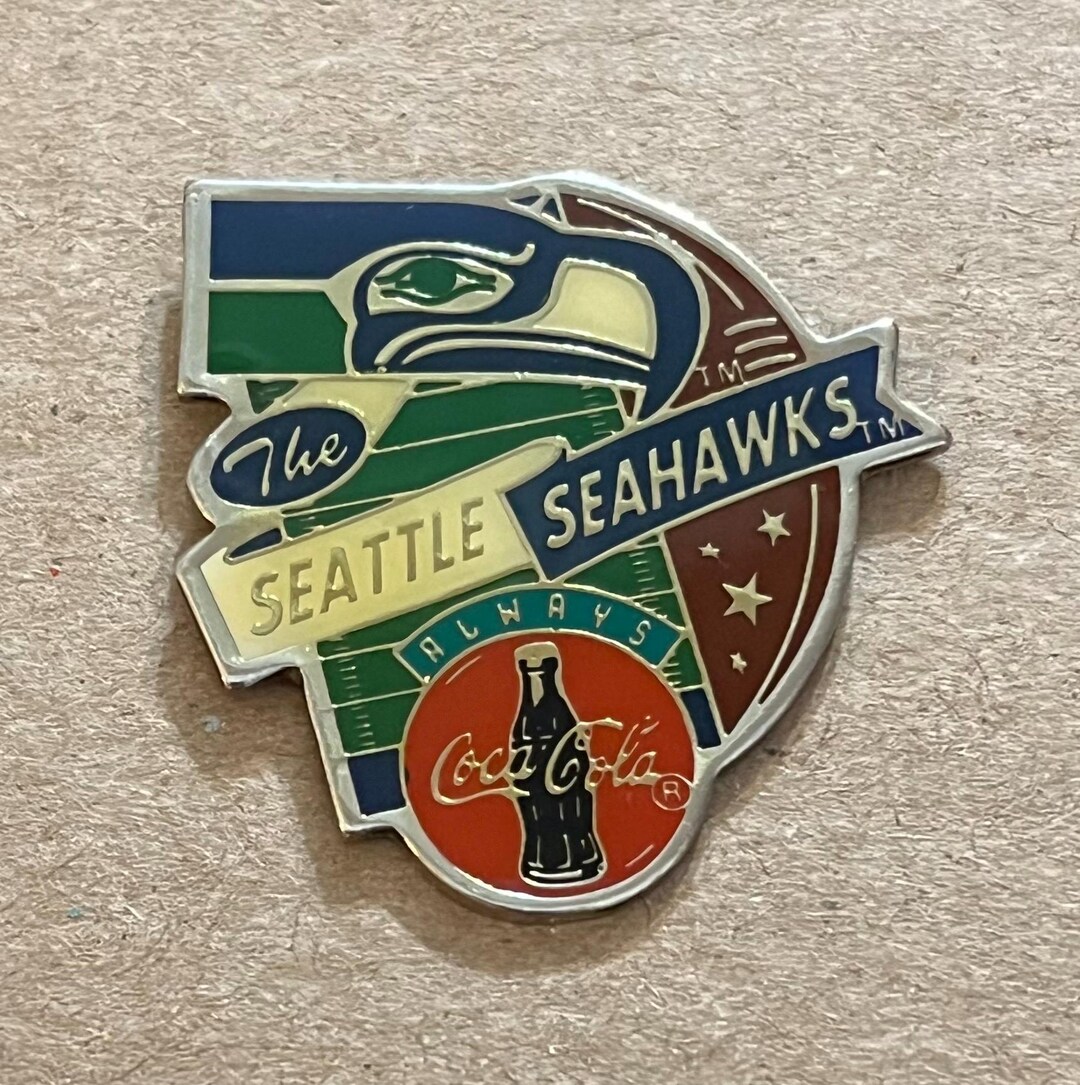 Seattle Seahawks 1994 Vintage Pin ~ NFL ~ Football ~ Coca Cola Coke ...