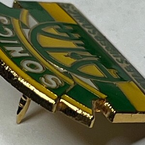 Seattle Supersonics Pin ~ Sonics ~ NBA ~ Yellow and Green Skyline ...