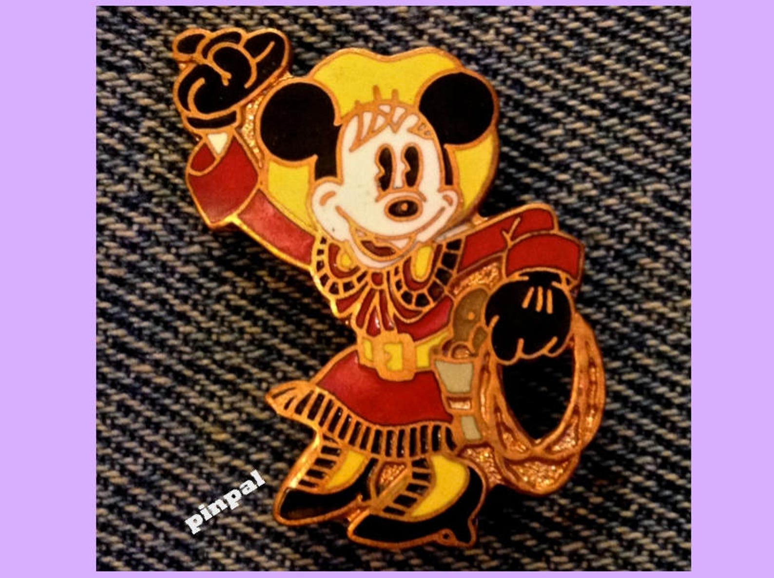 Minnie Mouse Disney Brooch Pin ~ Cowgirl ~ 80's Vintage Cloisonne - Etsy