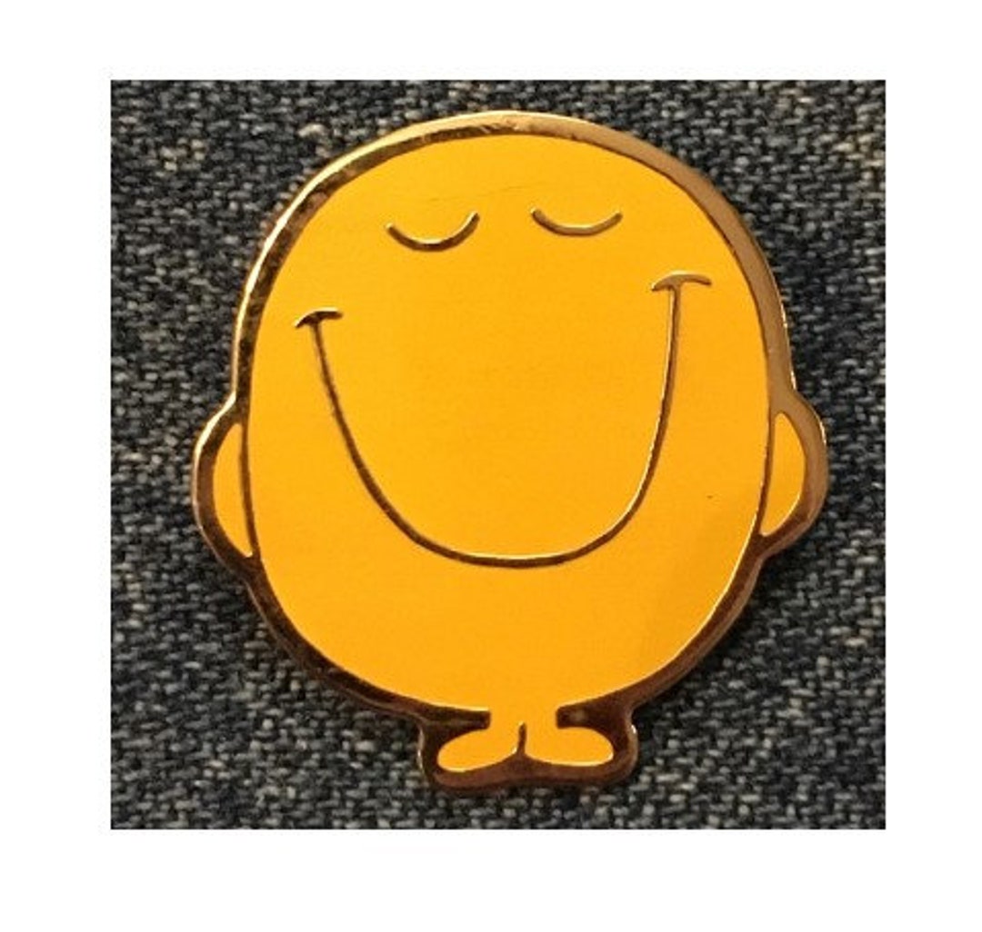 Mr. Happy Brooch Pin ~ From Mr. Men Series by Roger Hargreaves ~ 80's ...