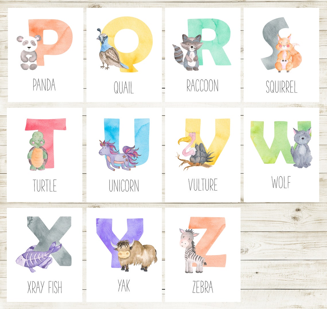 Animal Cards For Kids Alphabet Cards Printable Alphabet | Etsy