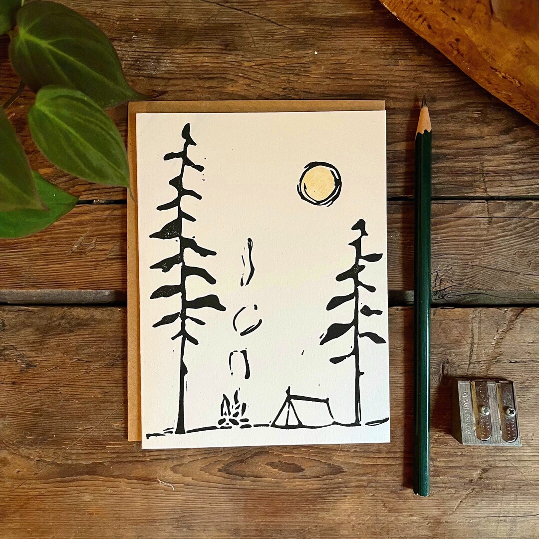 Camping | Greeting Card | Handmade Notecard Set - Etsy