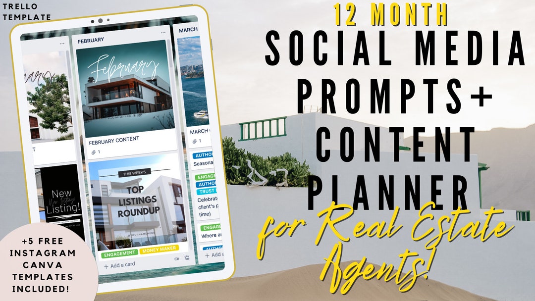 Real Estate Marketing Social Media Prompts, Planner and Calendar ...