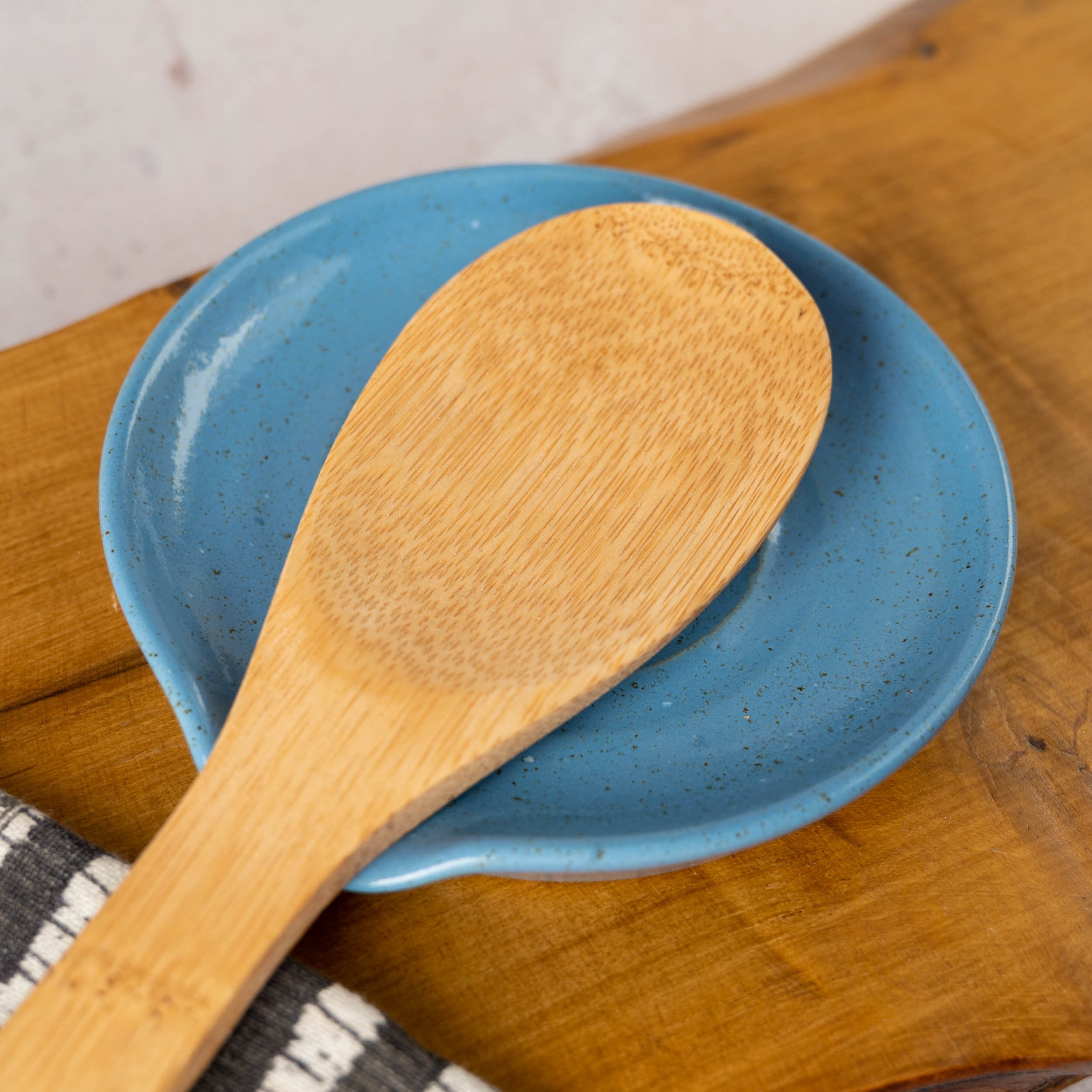 Rustic Spoon Rest in Pastel Blue Glaze With Spiral Marks - Etsy UK