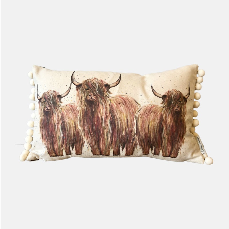 Handmade Highland Cow Cushion - Etsy