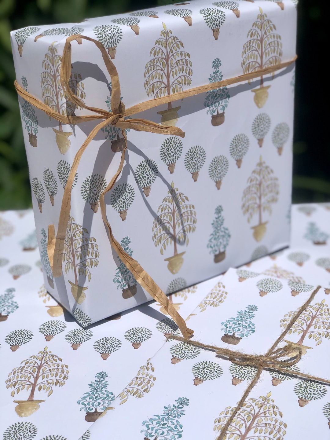 Potted Tree Garden - Gift Wrapping - X 2 Sheets - Etsy