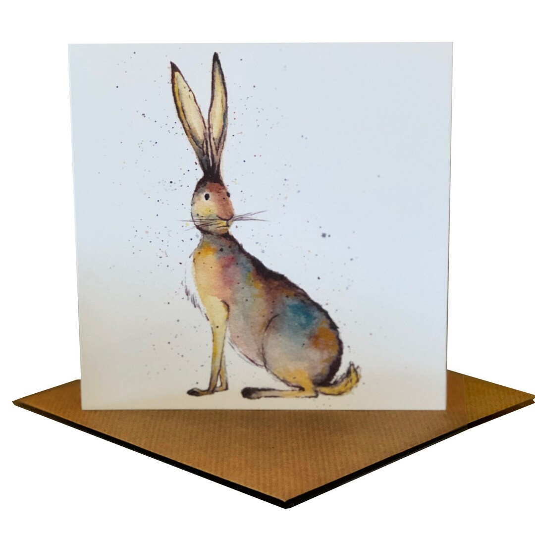 Five Hare Greetings Cards - Etsy