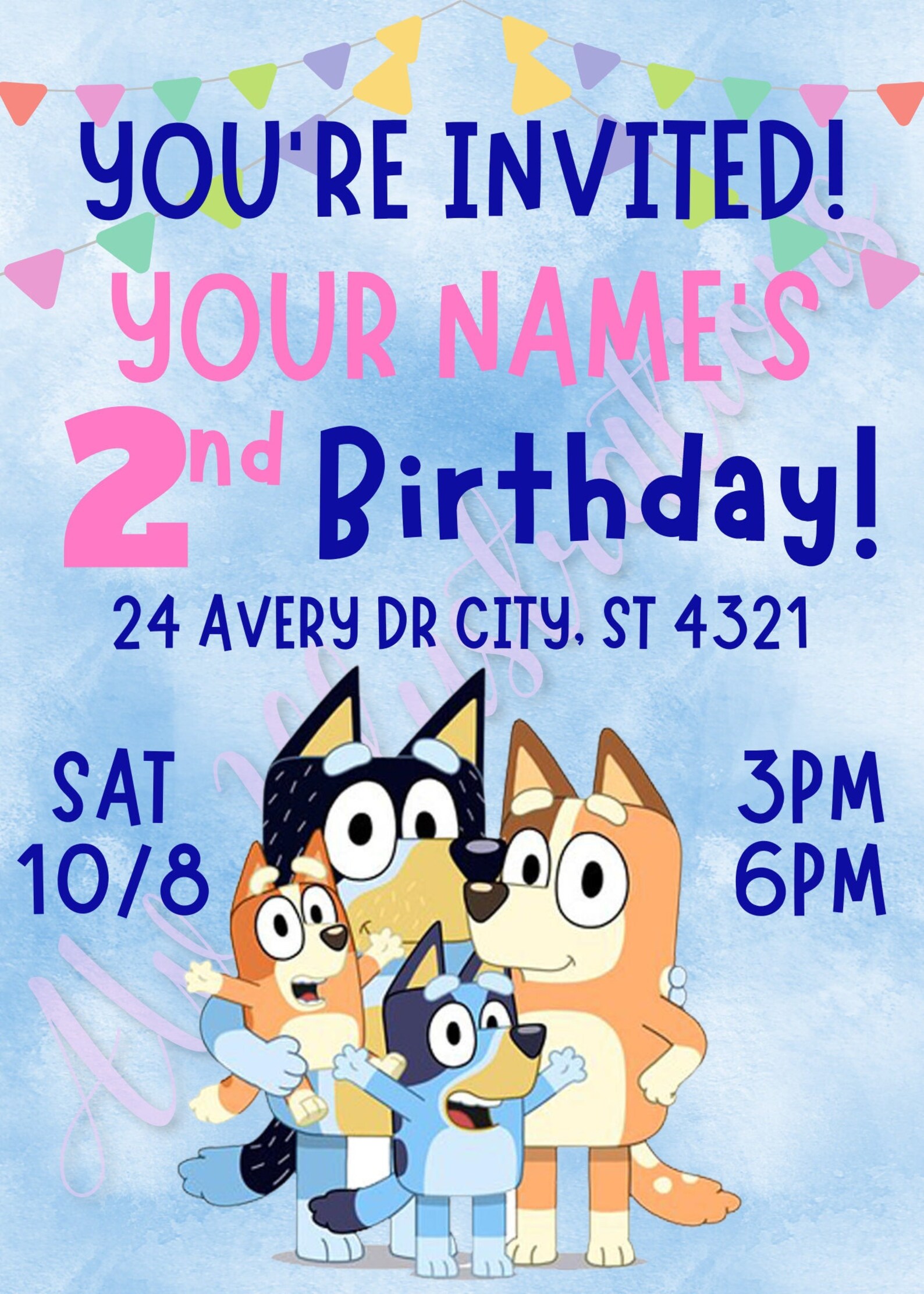 Bluey Invitation - Etsy