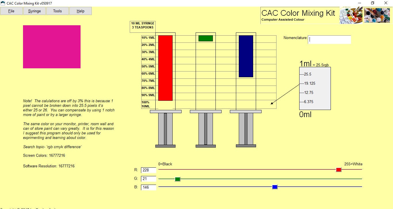 RGB Color Mixing Windows PC App (computer Assisted Colour) - Etsy