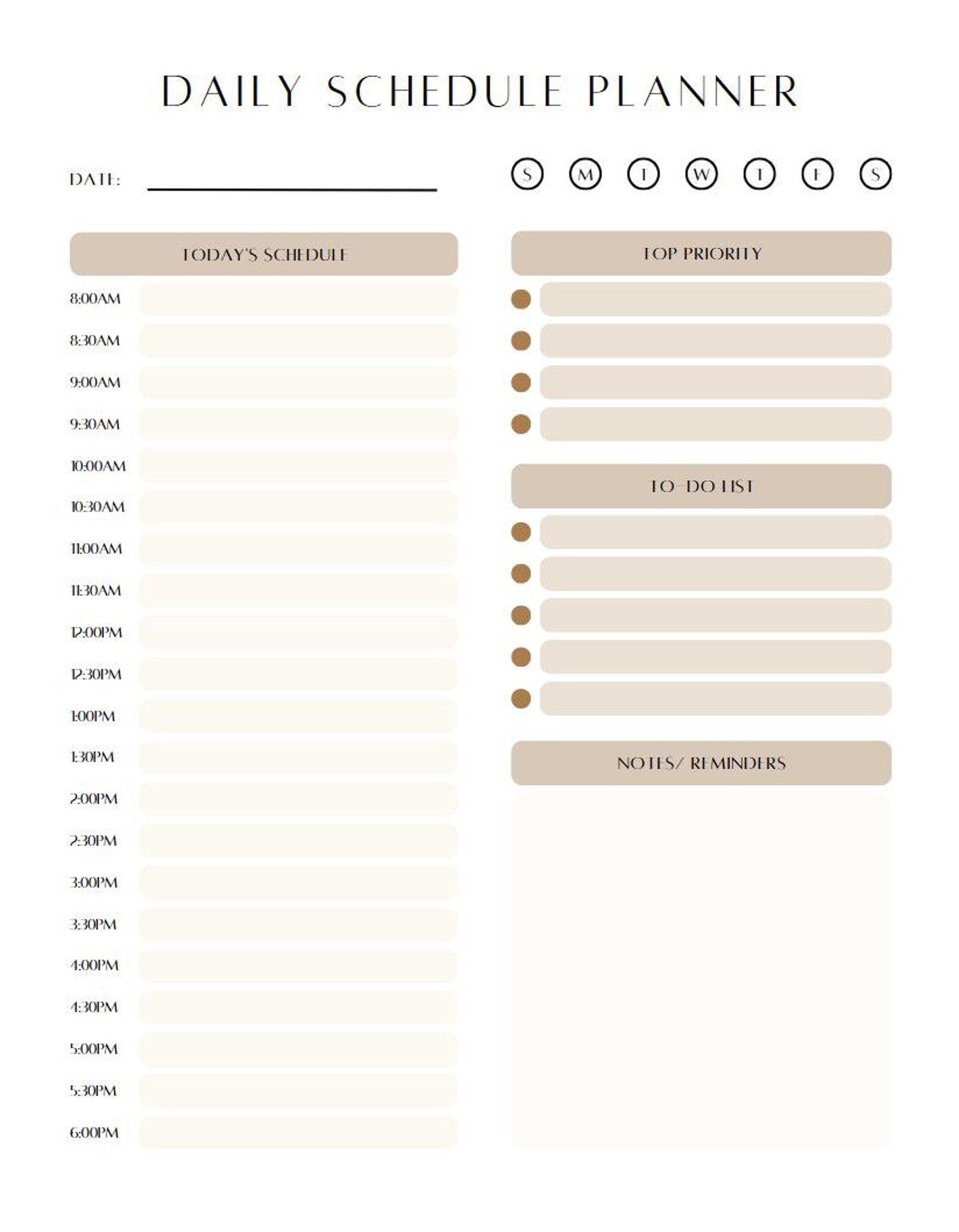 Daily Schedule Planner Printable – Organize Your Day With Ease - Etsy