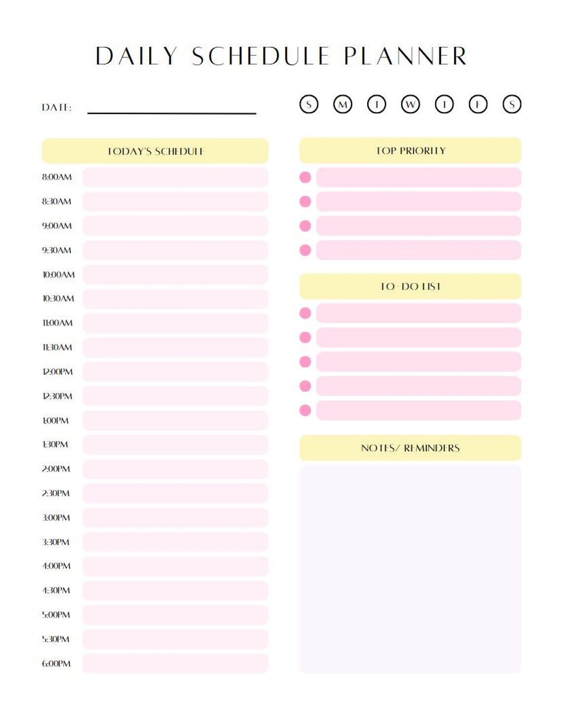 Daily Schedule Planner Printable – Organize Your Day With Ease - Etsy