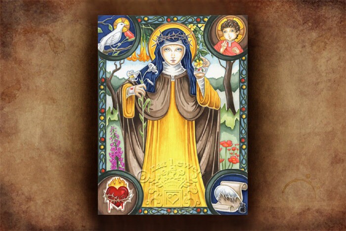 St Catherine Print Catherine of Siena Saint Art Inspirational Gift ...
