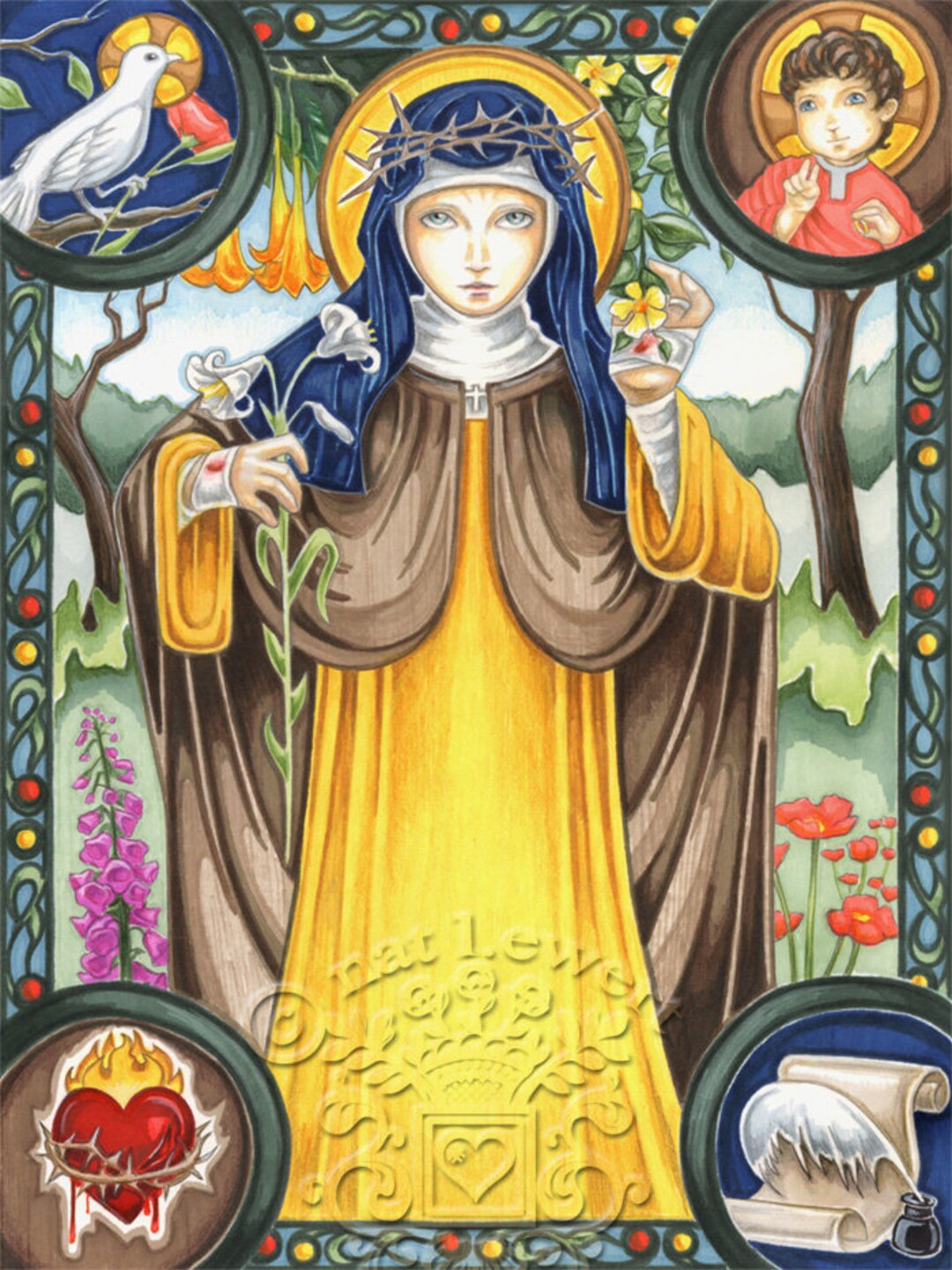 St Catherine Print Catherine of Siena Saint Art Inspirational Gift ...
