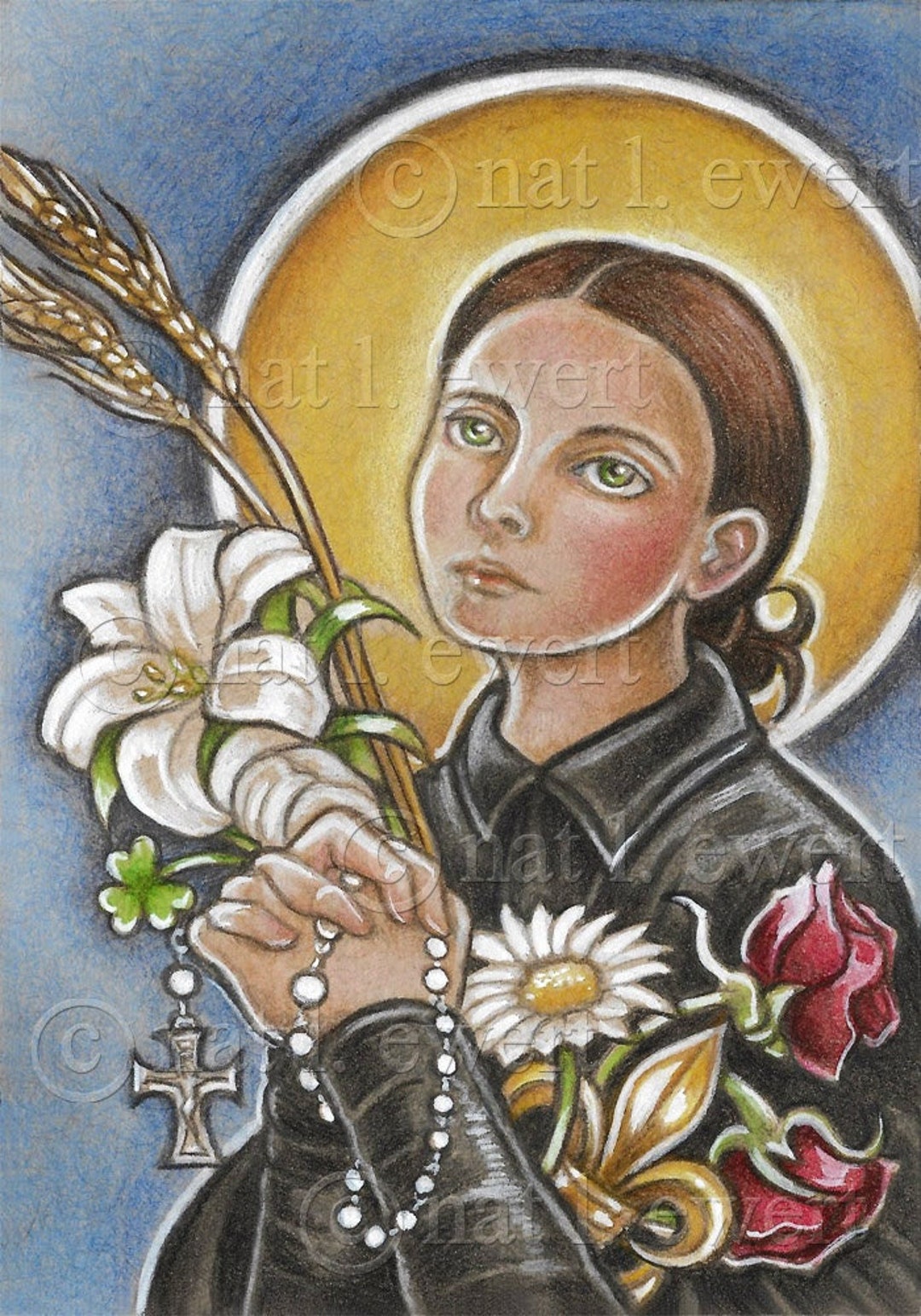 Saint Gemma Galgani, Art Print, Home Decor, Wall Art, Spiritual ...