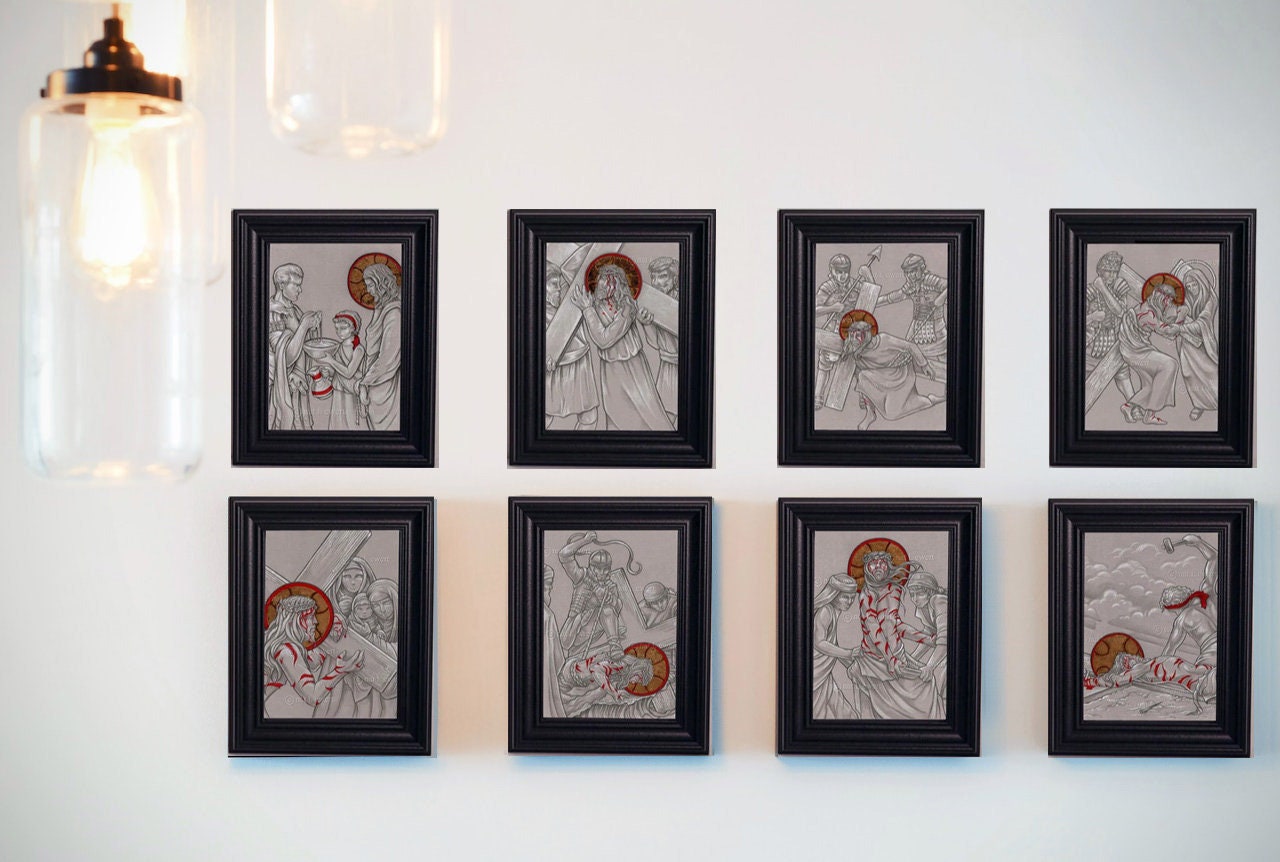 14 Stations of the Cross, Full PRINT COLLECTION, Prints Set, Religious ...
