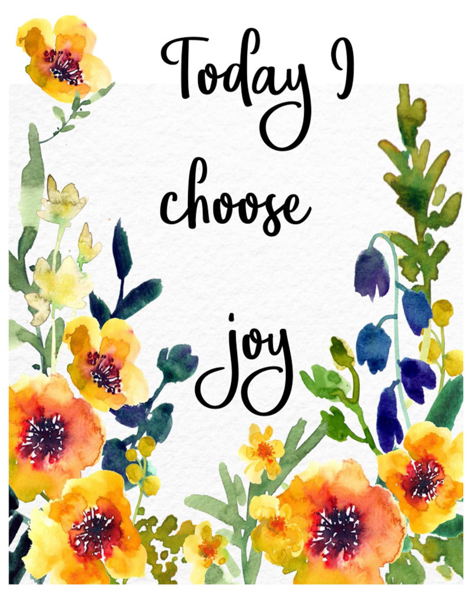 Today I Choose Joy Wall Art, Download Printable, Joy Printable, Choose ...
