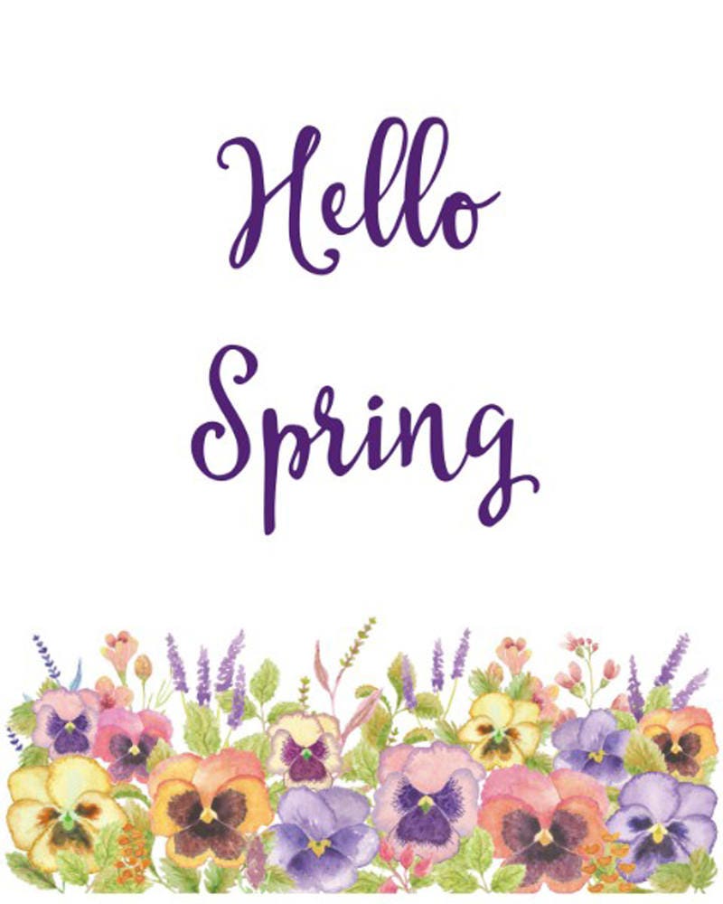 Hello Spring Printable, Hello Spring Wall Art Home Decor, Watercolor ...