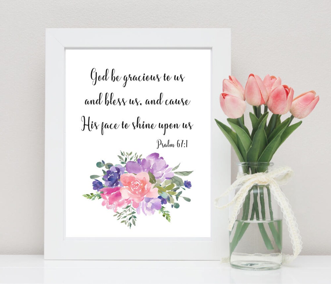 God Be Gracious to Us, Psalm 67:1, Printable Bible Verse Art Digital ...