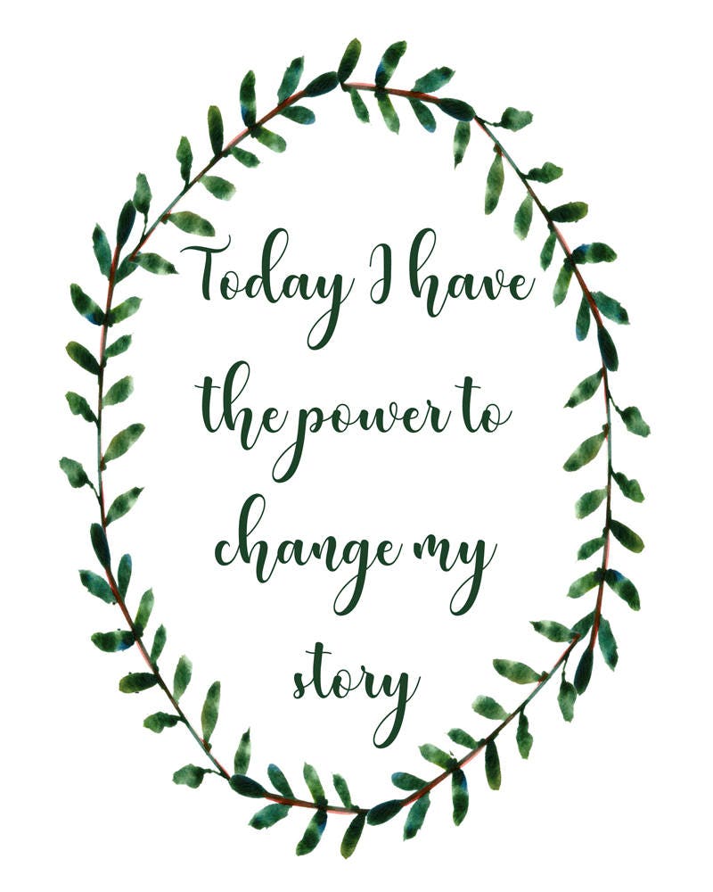 Today I Have the Power to Change My Story, Inspirational Printable ...