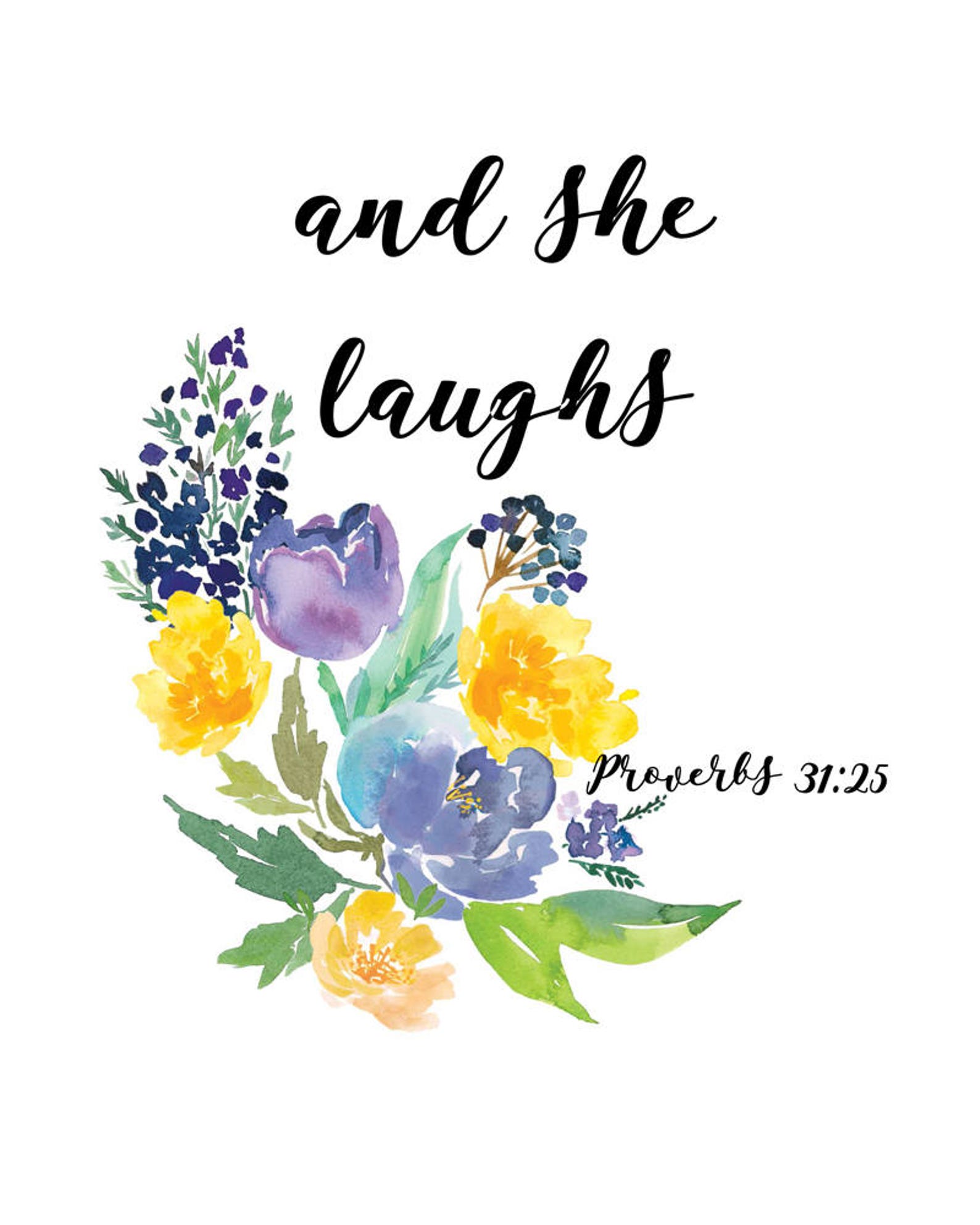 Proverbs 31:25 She Laughs Proverbs Wall Art Bible Quote - Etsy