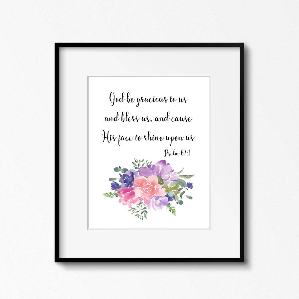 God Be Gracious to Us, Psalm 67:1, Printable Bible Verse Art Digital ...