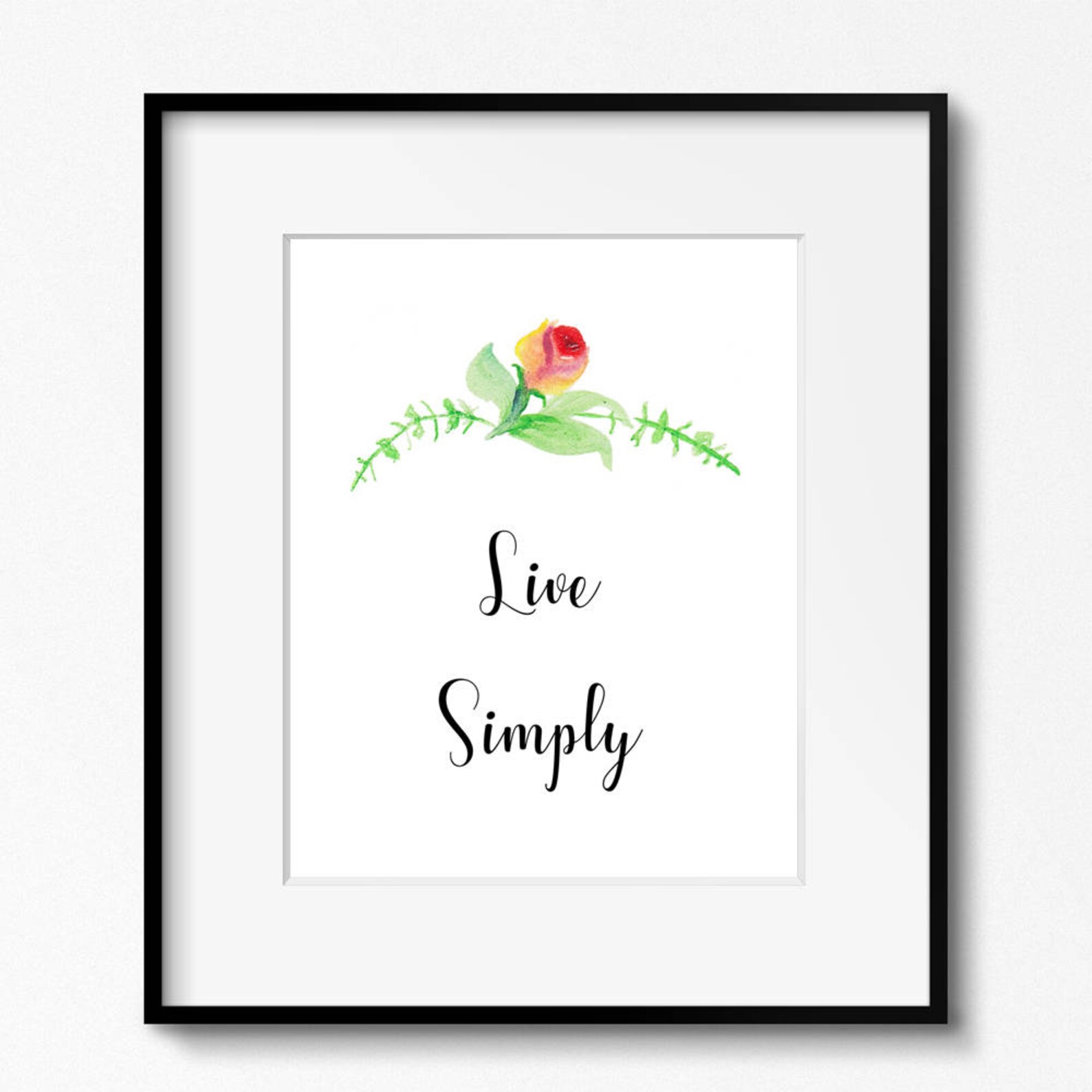 Live Simply Printable Art Quote, Inspirational Instant Download Quote ...