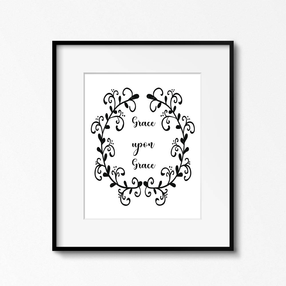Grace Upon Grace Scripture Printable Printable Wisdom Wall - Etsy