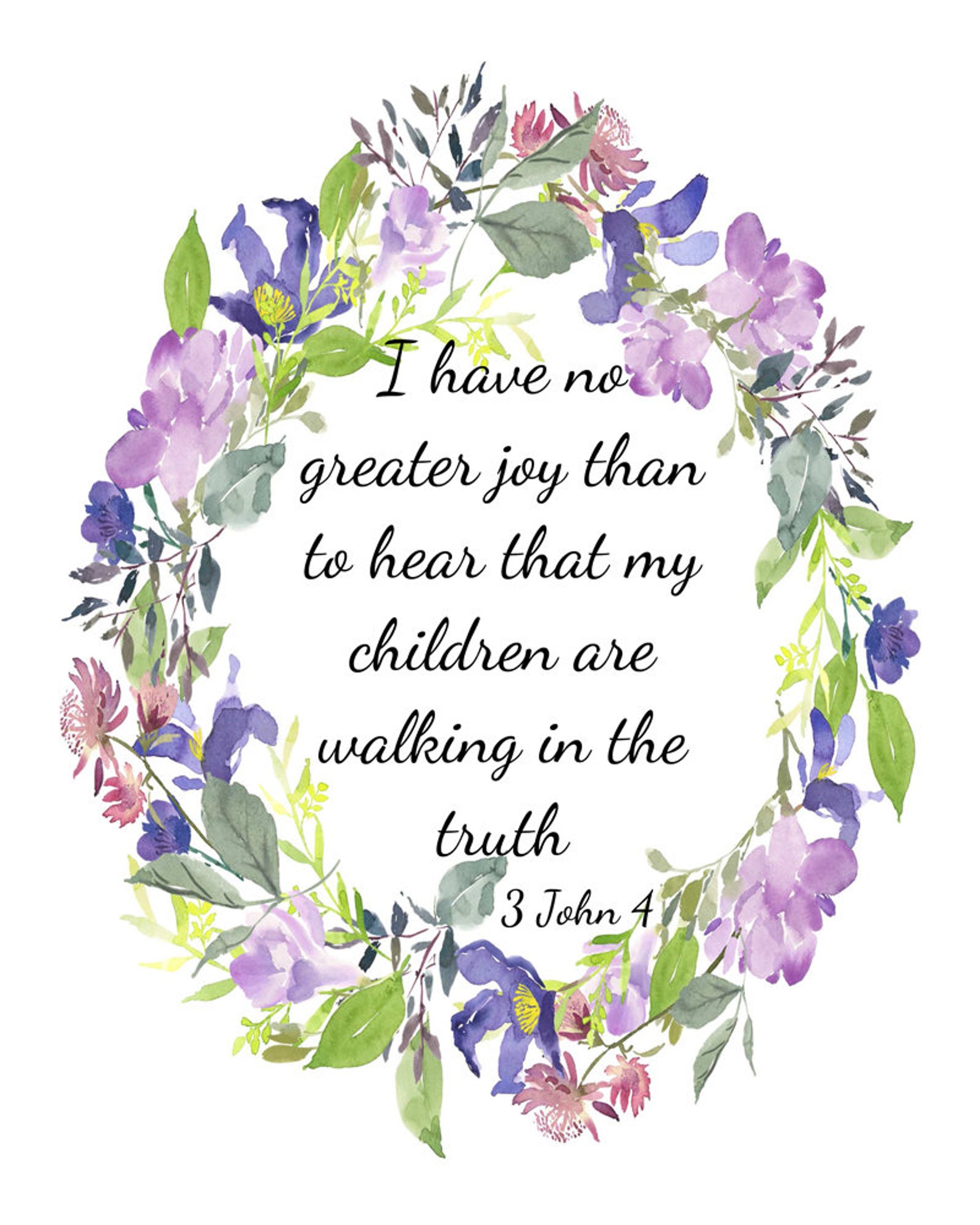 Bible Inspired Art, Scripture Printables, 3 John 4, Walking in the ...