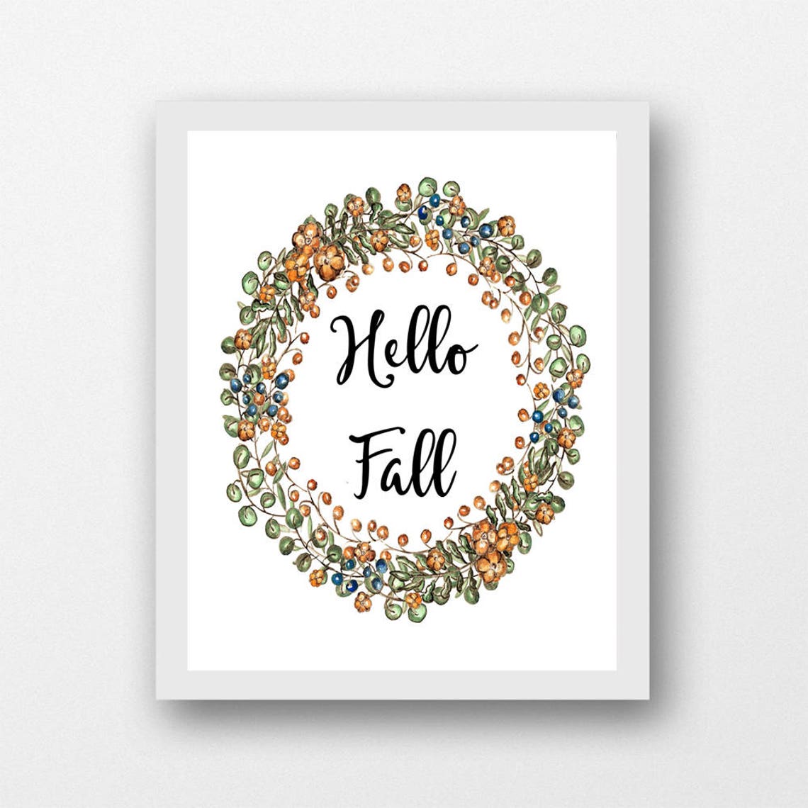 Hello Fall Printable, Rustic Fall Decor, Hello Fall Print, Autumn ...