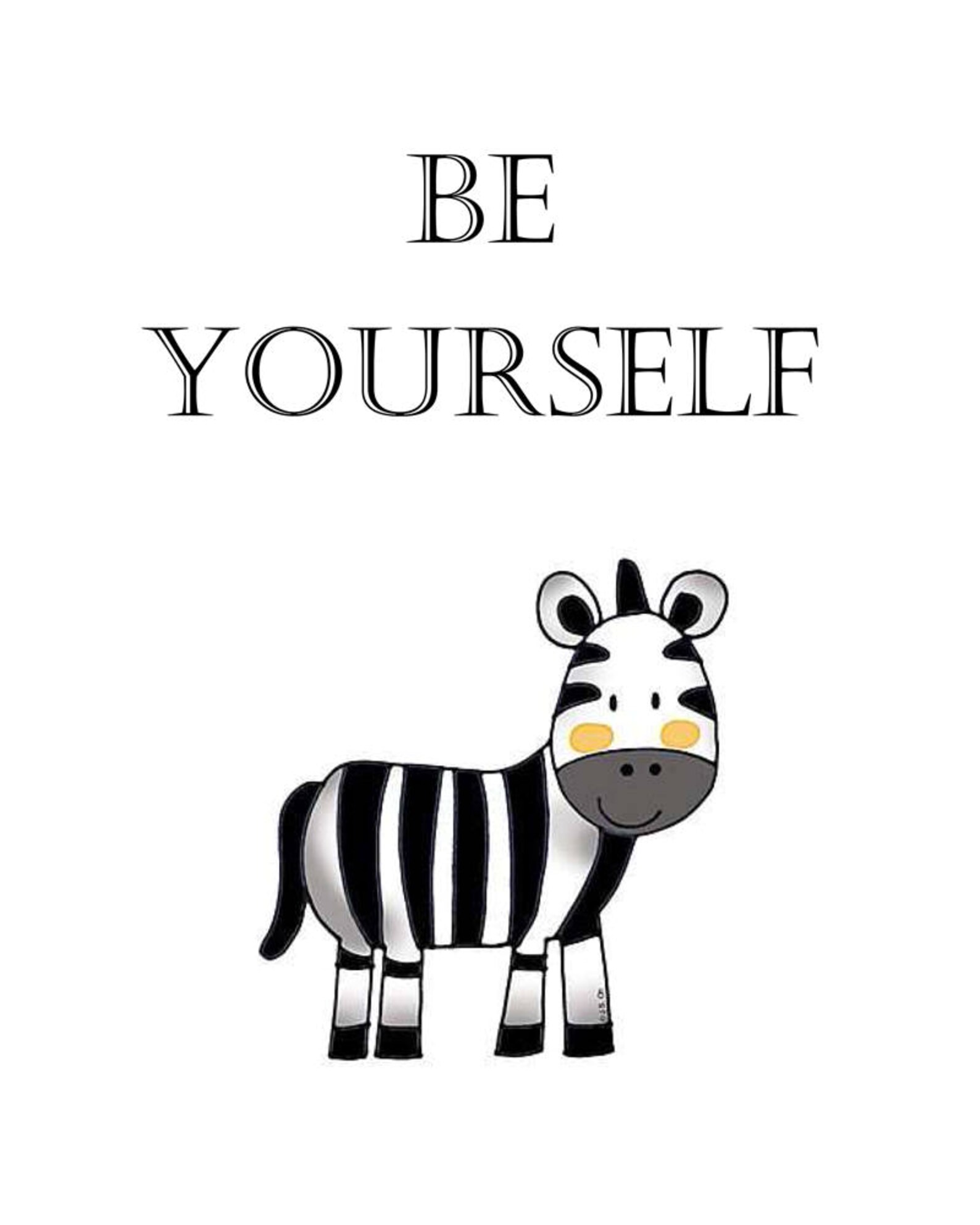 Be Yourself Digital Download Zebra Nursery Art, Zebra Print, Baby ...