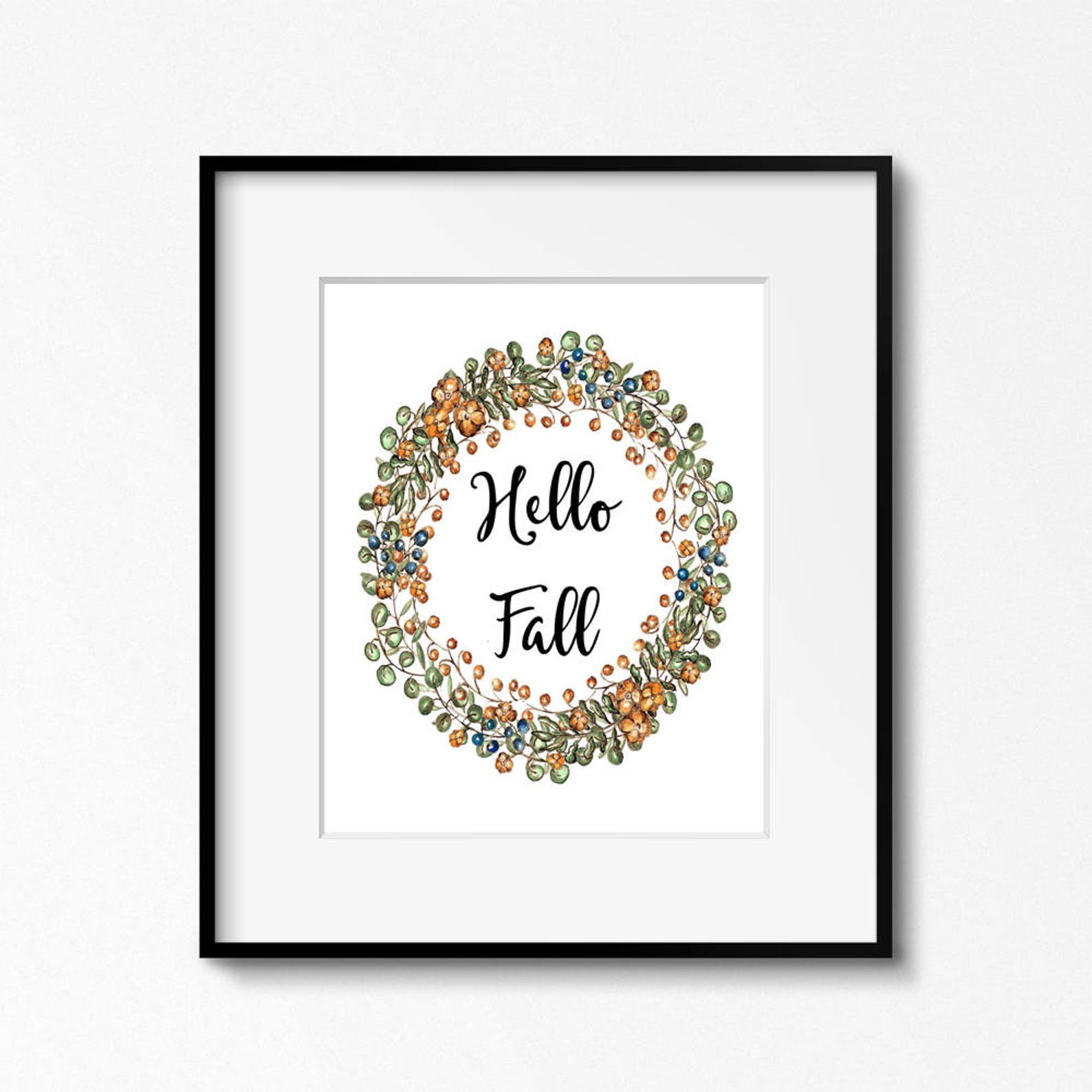 Hello Fall Printable, Rustic Fall Decor, Hello Fall Print, Autumn ...