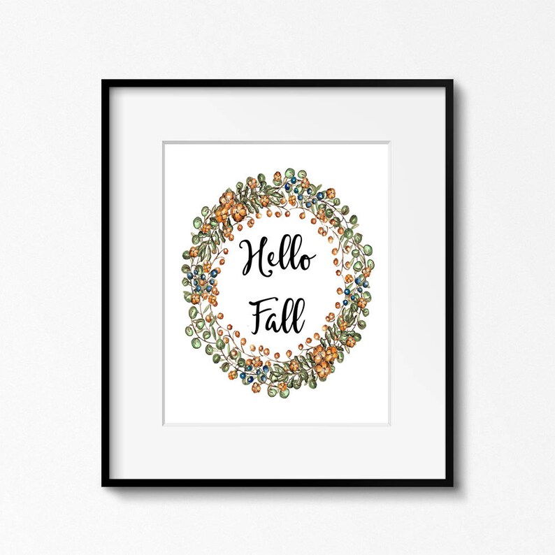 Hello Fall Printable, Rustic Fall Decor, Hello Fall Print, Autumn ...