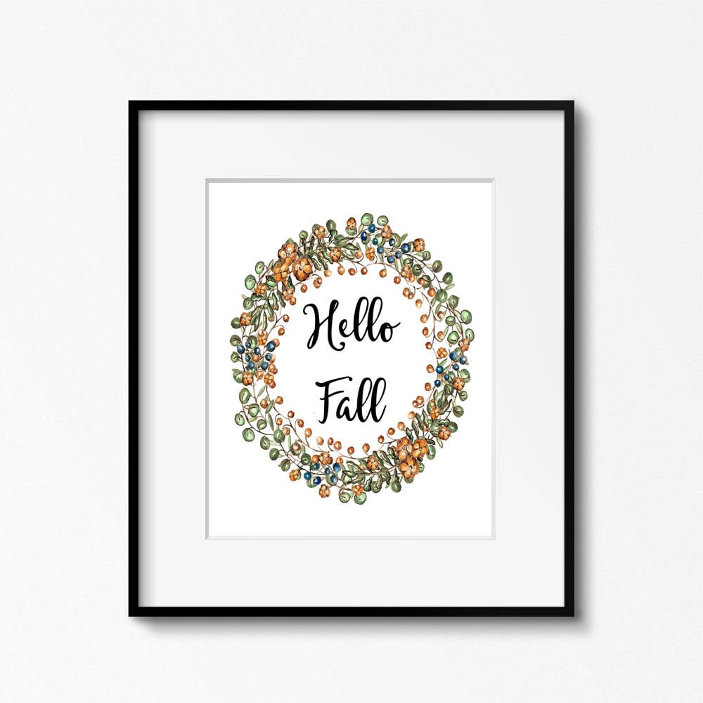 Hello Fall Printable, Rustic Fall Decor, Hello Fall Print, Autumn ...