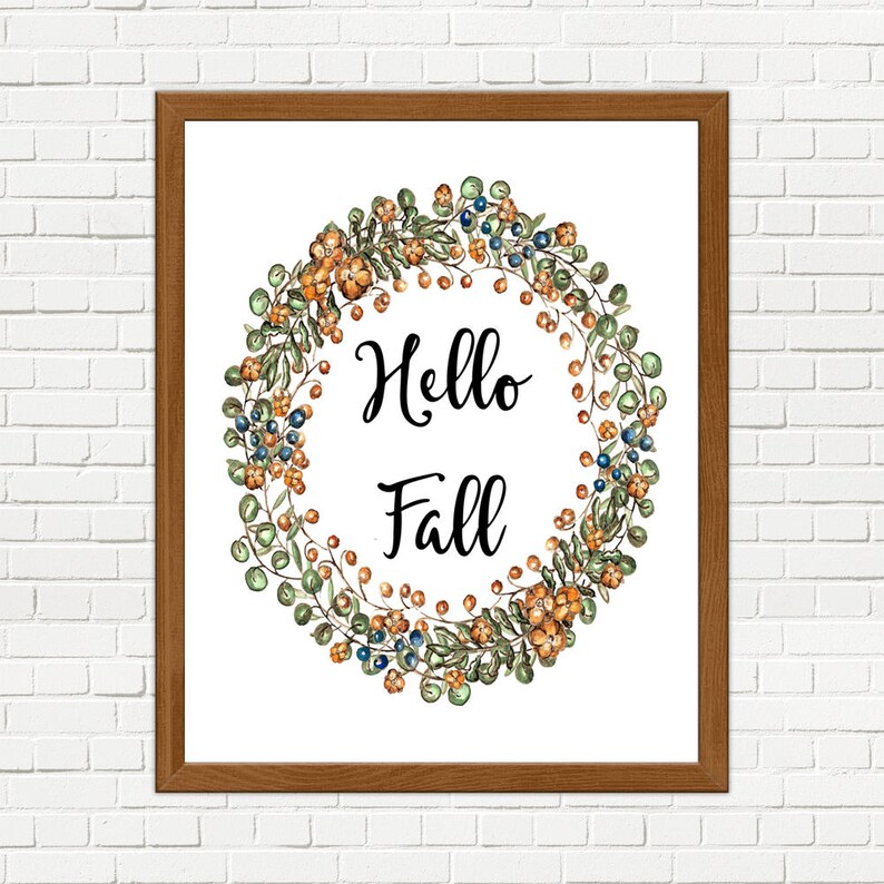 Hello Fall Printable, Rustic Fall Decor, Hello Fall Print, Autumn ...