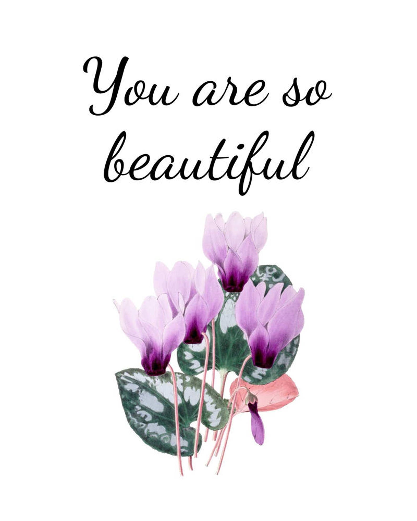 You Are so Beautiful, Instant Download Printable Art, Gift for Her ...