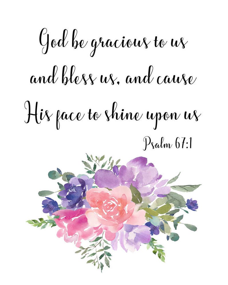 God Be Gracious to Us, Psalm 67:1, Printable Bible Verse Art Digital ...