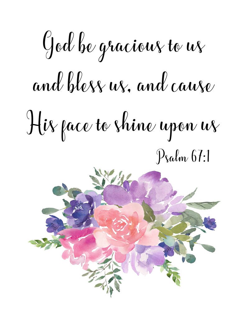 God Be Gracious to Us, Psalm 67:1, Printable Bible Verse Art Digital ...