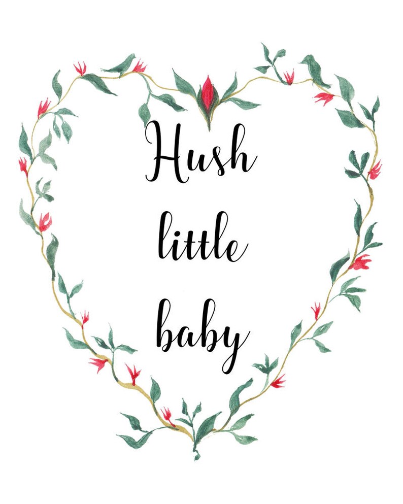 Hush Little Baby Print Nursery Wall Art Printable Art - Etsy