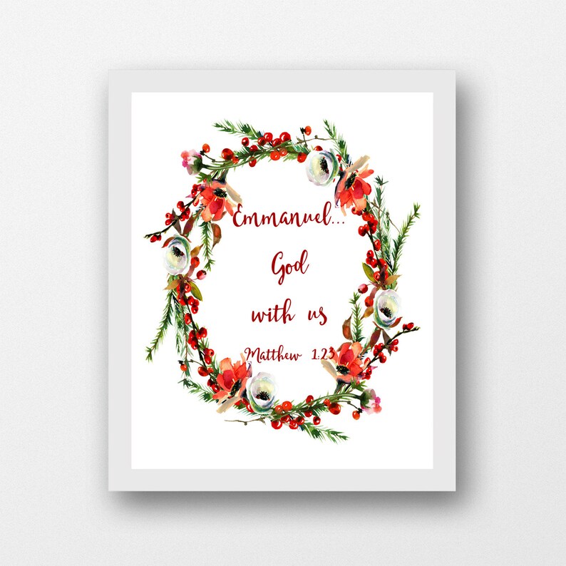 Emmanuel God With Us Matthew 1 23 Instant Download Printable