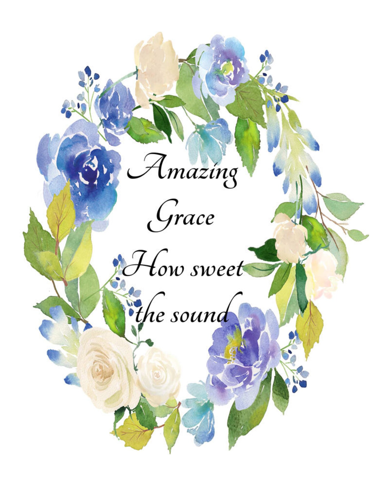 Amazing Grace, Hymn Printable, How Sweet the Sound, Amazing Grace Print ...