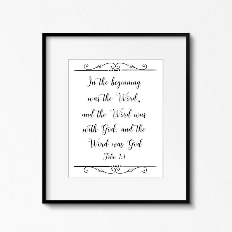 In the Beginning, John 1:1, Downloadable Bible Verse Art Print, Bible ...