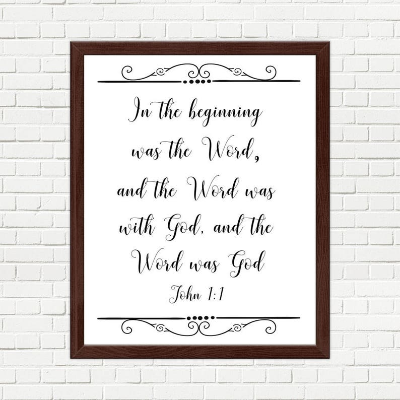 In the Beginning, John 1:1, Downloadable Bible Verse Art Print, Bible ...