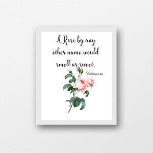 A Rose by Any Other Name Would Smell as Sweet, Shakespeare Quote ...