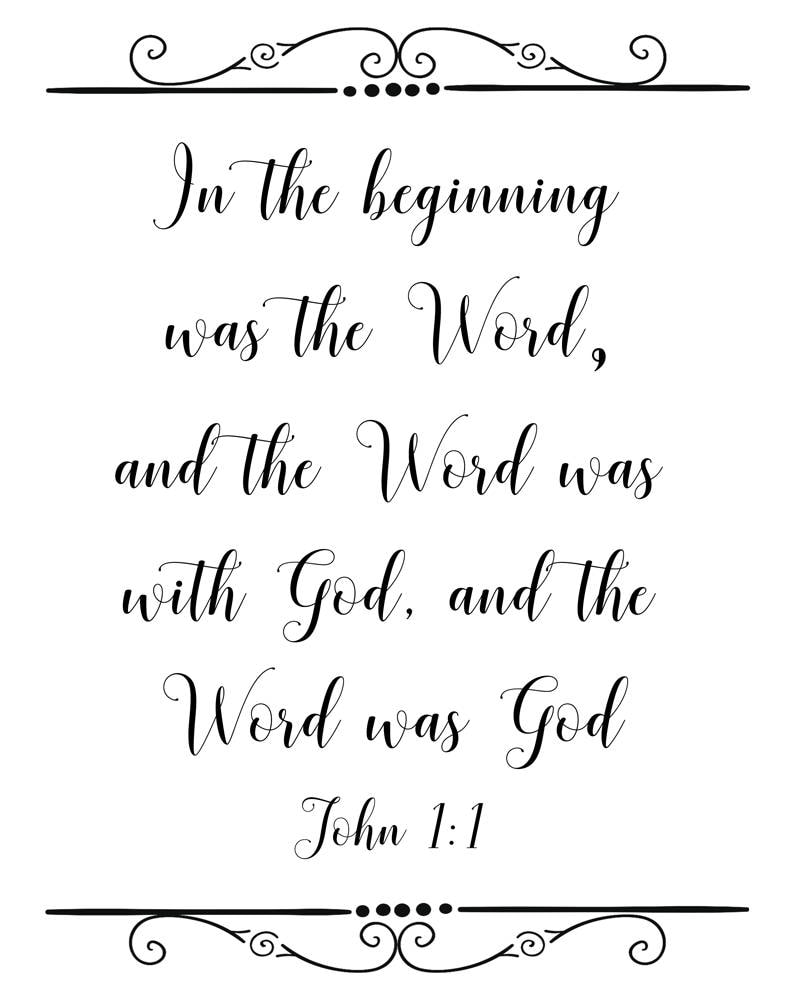 In the Beginning, John 1:1, Downloadable Bible Verse Art Print, Bible ...