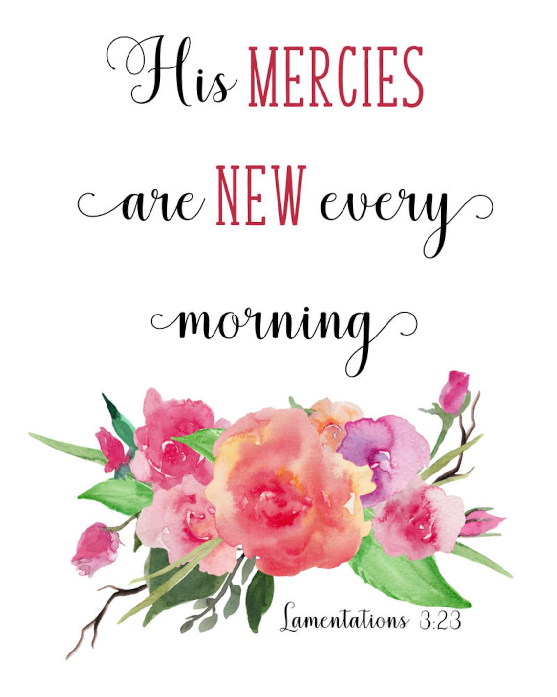 Lamentations 3:23, His Mercies Are New Every Morning, Christian ...