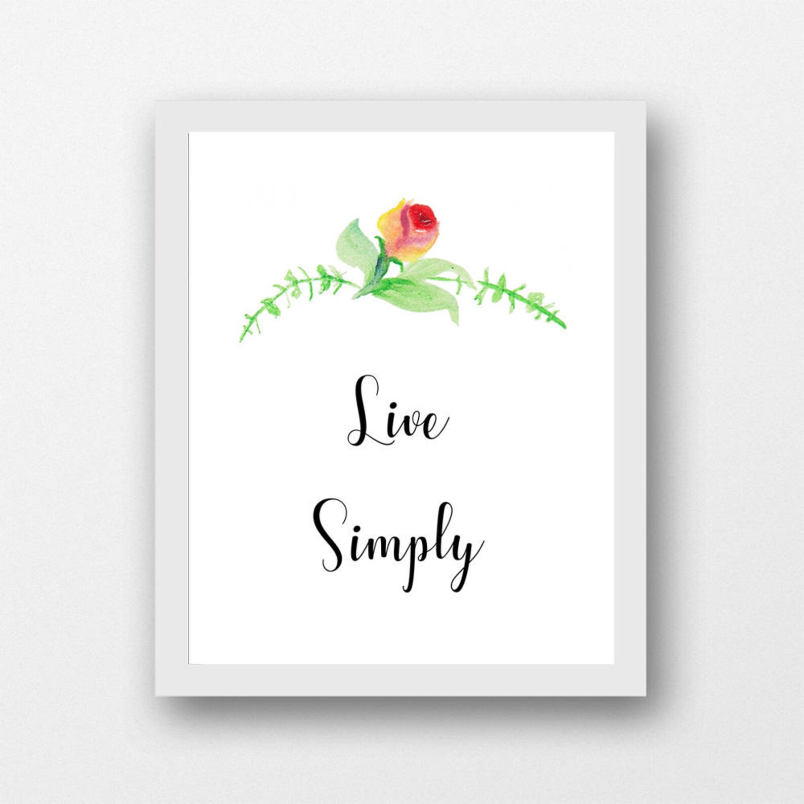 Live Simply Printable Art Quote, Inspirational Instant Download Quote ...