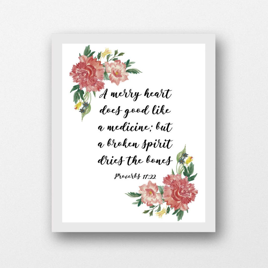 Proverbs 17:22 A merry heart does good like a medicine - Etsy France