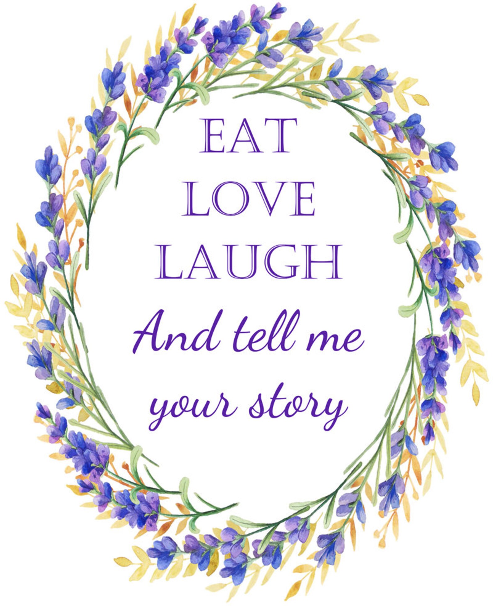 Eat Love Laugh, Wall Art for Cooks Digital Download Print, Kitchen Art ...